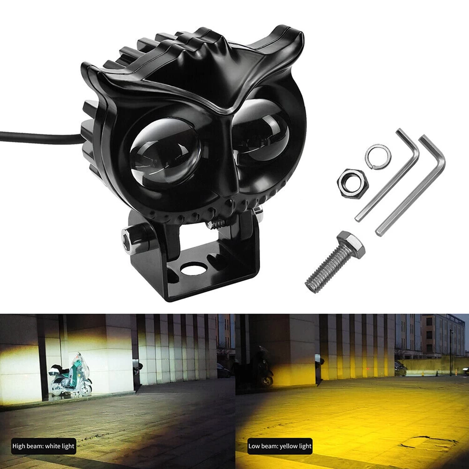 Metal Owl Fog Light: Stylish LED Projector