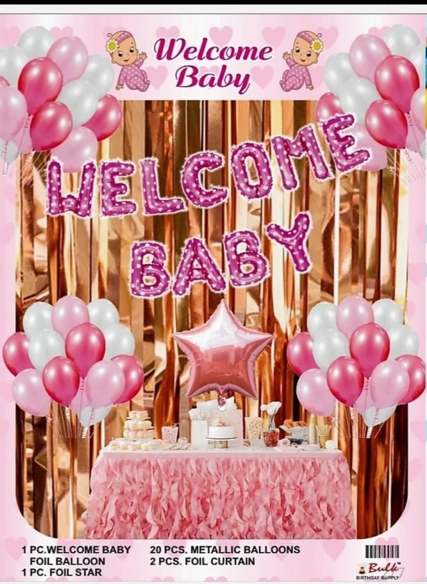 Pink Paradise: Welcome Baby Decoration Combo