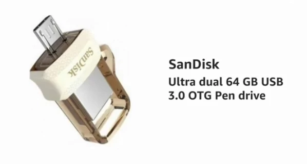 64GB SanDisk OTG 3.0 V8 Pen Drive - High-Speed, Ample Storage