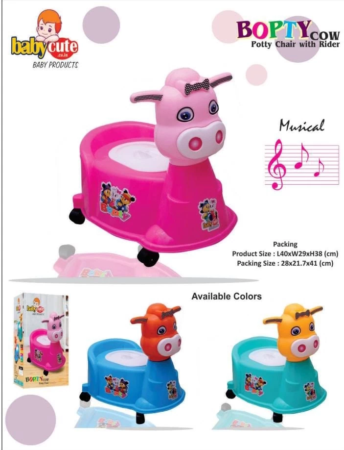 "Babycute Cow Potty Chair with Rider | Durable & Fun Tricycle for Kids"